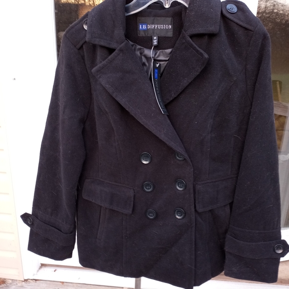I.B. Diffusion | Jackets & Coats | Brand New Ib Diffusion Black Wool ...